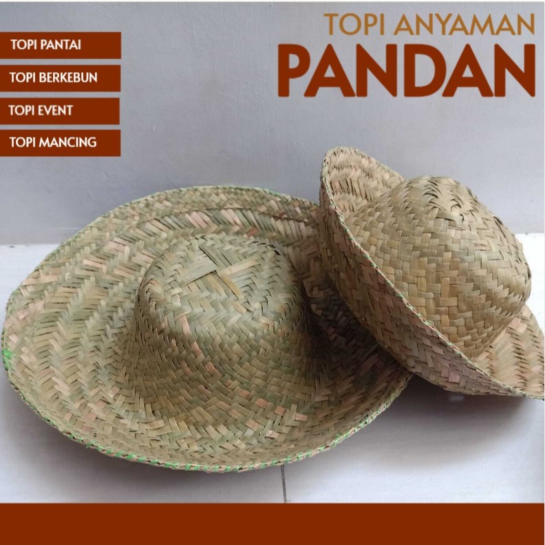 Jual ( Topi Anyam )Topi Anyaman Pandan / Topi Pantai/Topi Berkebun ...