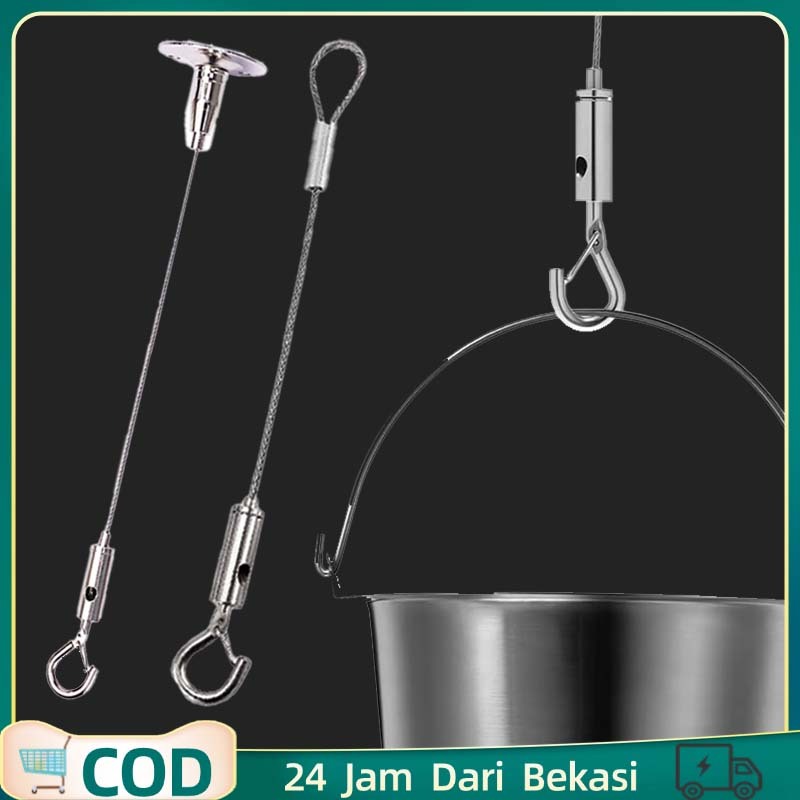Jual 2pcs Tali Kawat Penjepit Otomatis Stainless Steel/Sling Tali Baja Kawat Seling Atas Untuk ...
