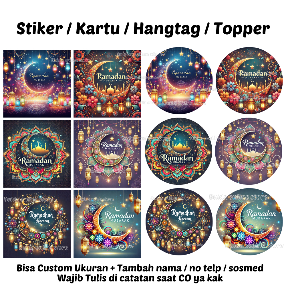 Jual Label Sticker stiker Kartu Hangtag Topper Ramadhan Kareem Ramadan ...