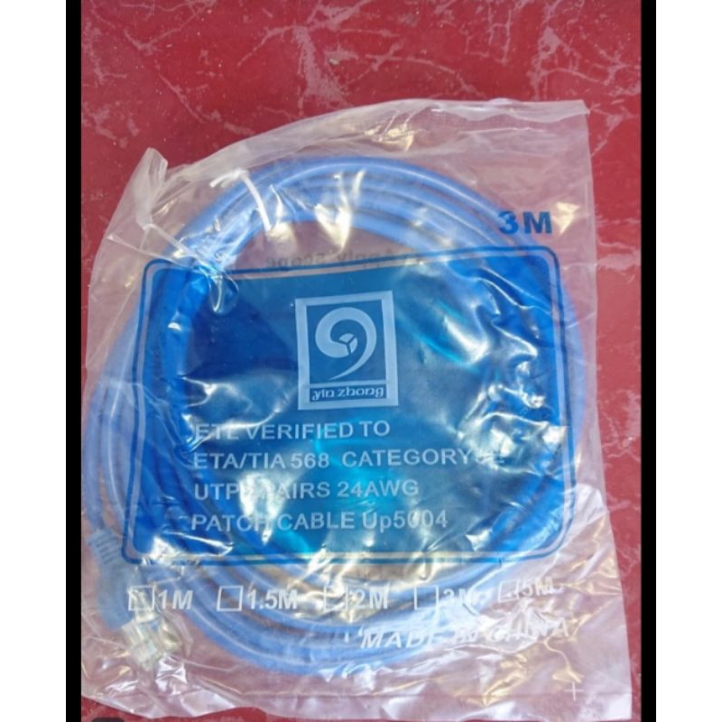 Jual Kabel ETHERNET UTP LAN BIRU CAT5 l 3 meter I Siap Pakai | Shopee ...