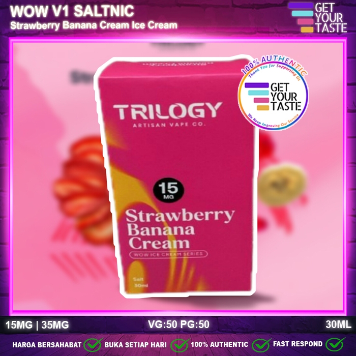 Jual Liquid Wow V1 Strawberry Banana Cream Ice Cream Salt Nic 30ML by ...