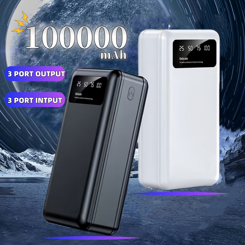 Jual Power Bank 100000mAh dengan 3 port USB, Quick Charge, layar ...