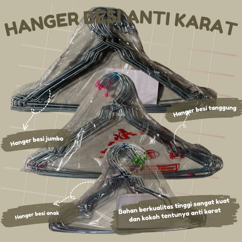 Jual HANGER BESI ANTI KARAT / HANGER BESI JUMBO / HANGER BESI TANGGUNG ...