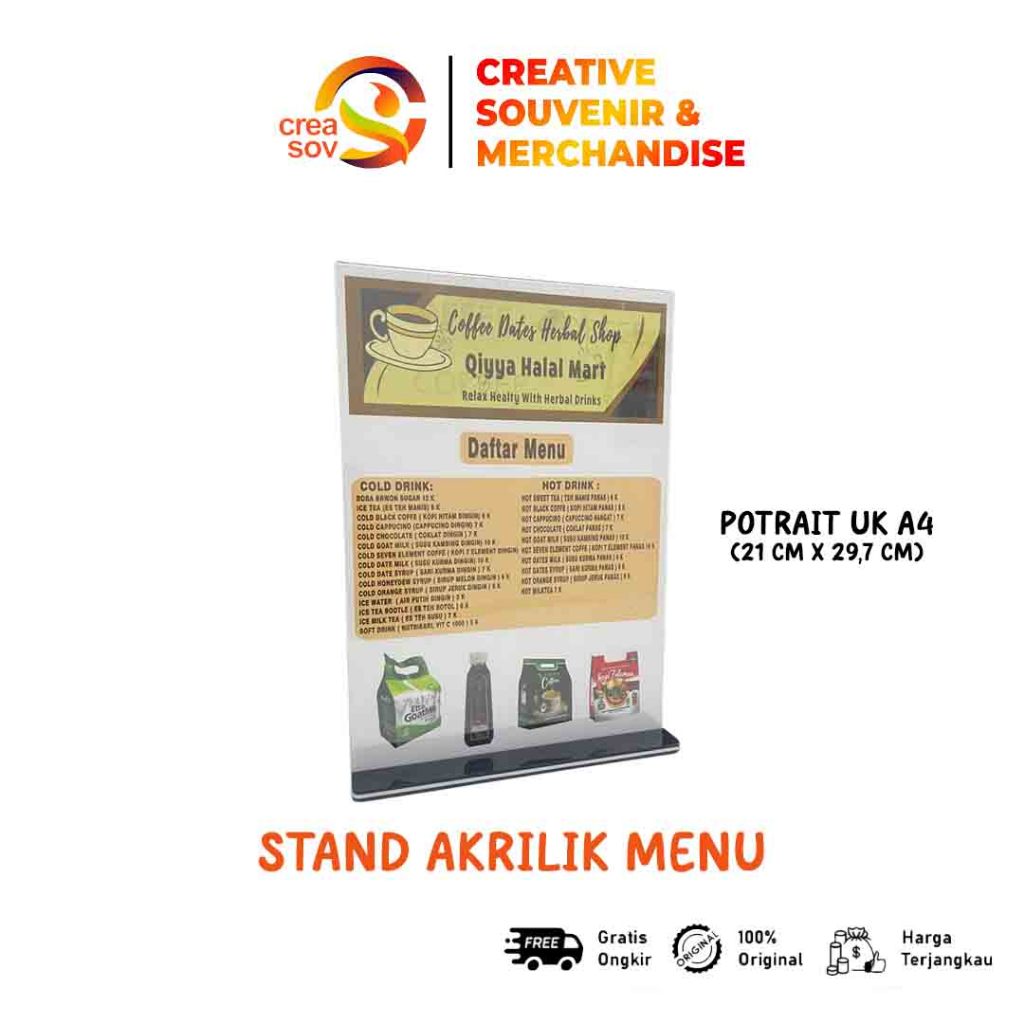 Jual CREASOV - Display Menu Standing Akrilik Acrylic Papan Tempat Meja ...