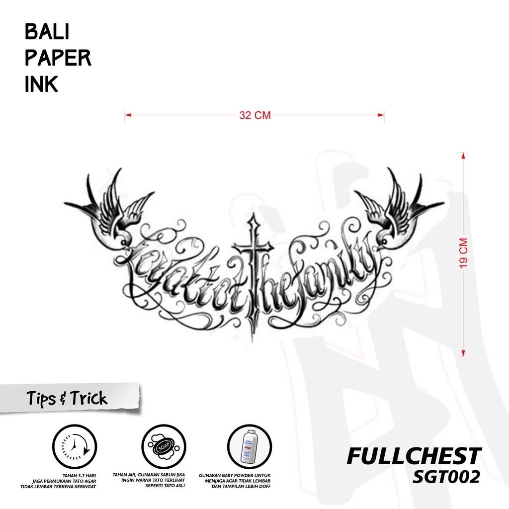 Jual Bali Paper Ink SGT002 Loyalty to the family Full dada Tatto ...