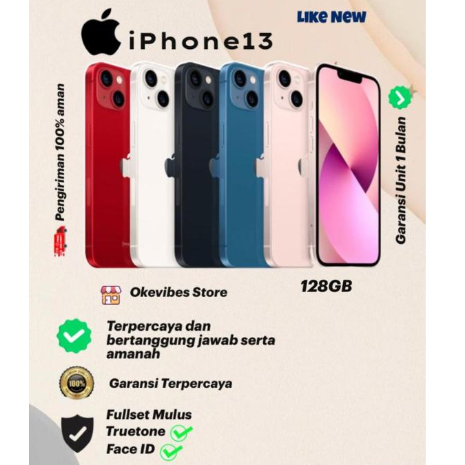 Jual !Phonee13 128GB Second ORIGINAL Fullset Mulus ~ Like New ~ Bergaransi / ALL OPERATOR ...