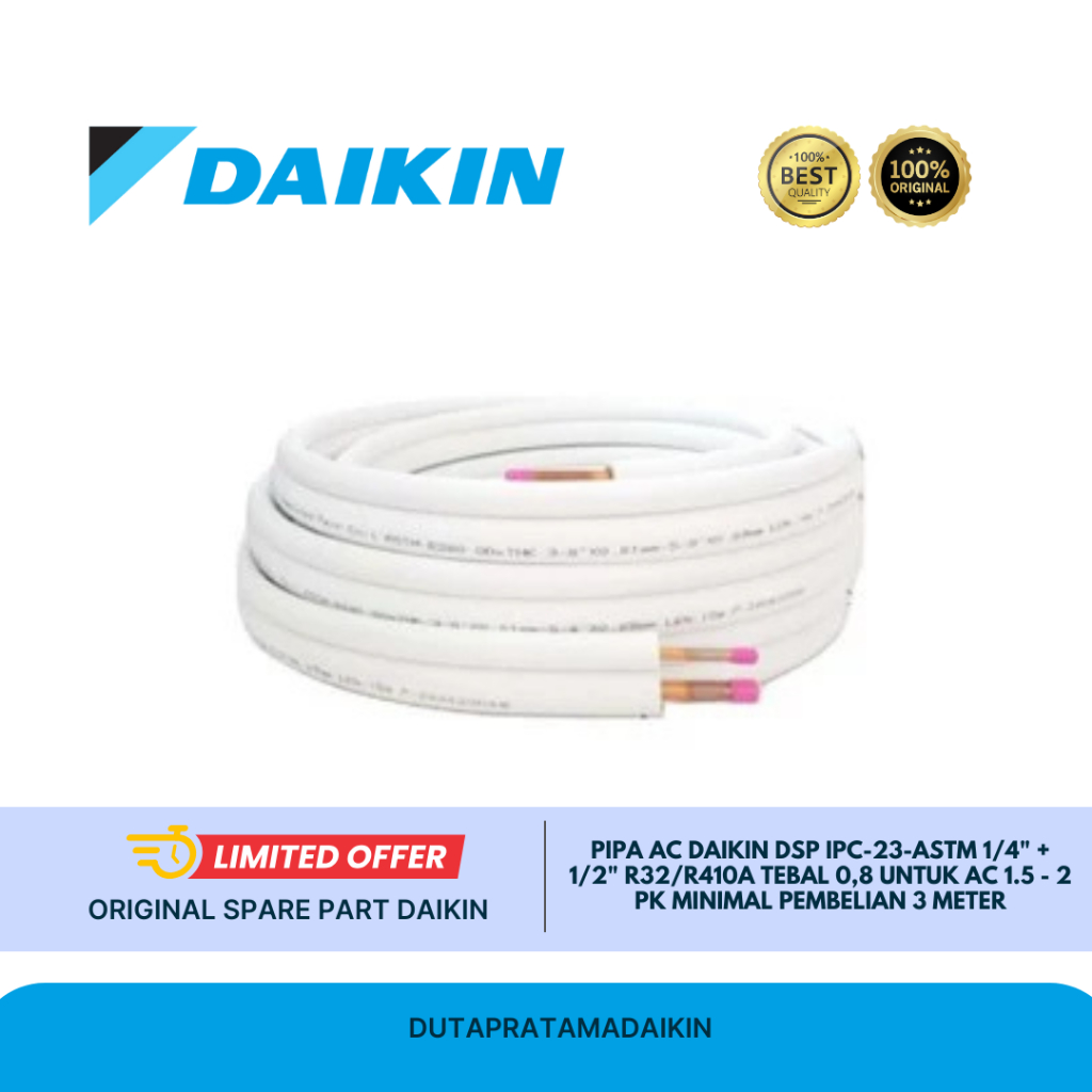 Jual Pipa AC Daikin DSP IPC-23-ASTM 1/4" + 1/2" R32/R410a Tebal 0,8 ...