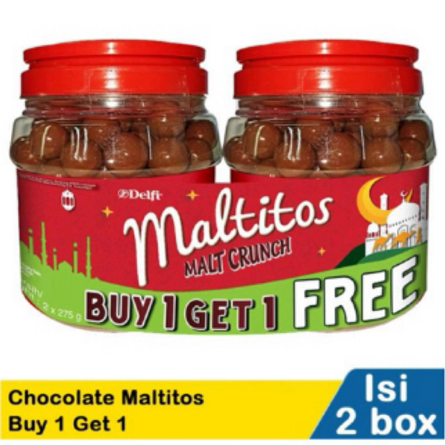 Jual DELFI CHOCOLATE MALTITOS BUY 1 GET 1 @2x275gr /MALTITOS TOPLES ...
