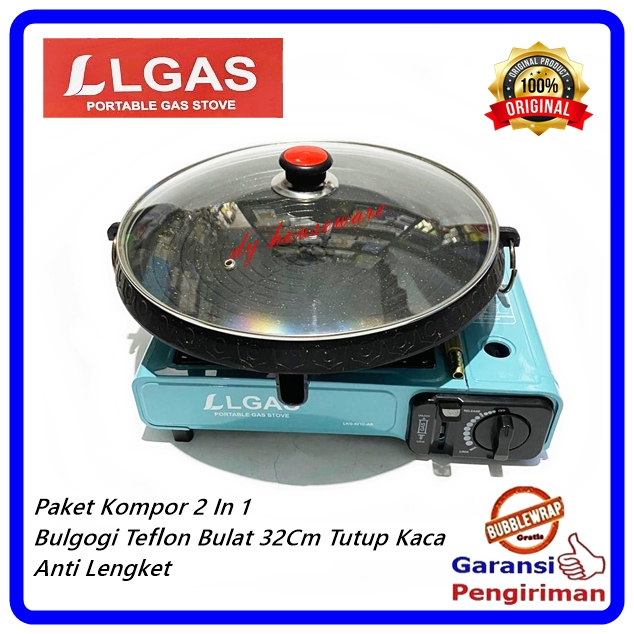 Jual Paket Barbeque / BBQ Set Kompor Portable 2 In 1 LGas Free Koper ...