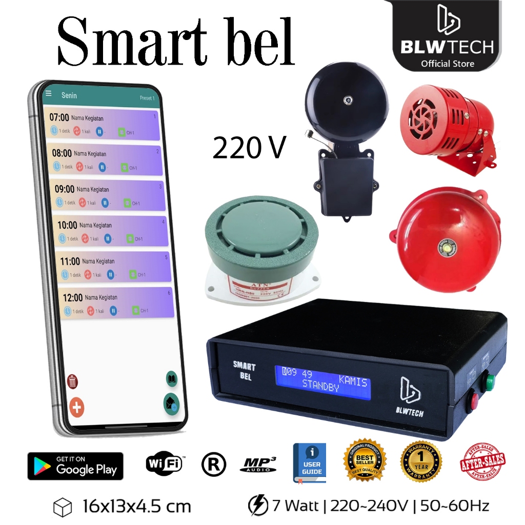Jual Smart Bel Otomatis Sekolah Pabrik Kantor atur dengan Android ...