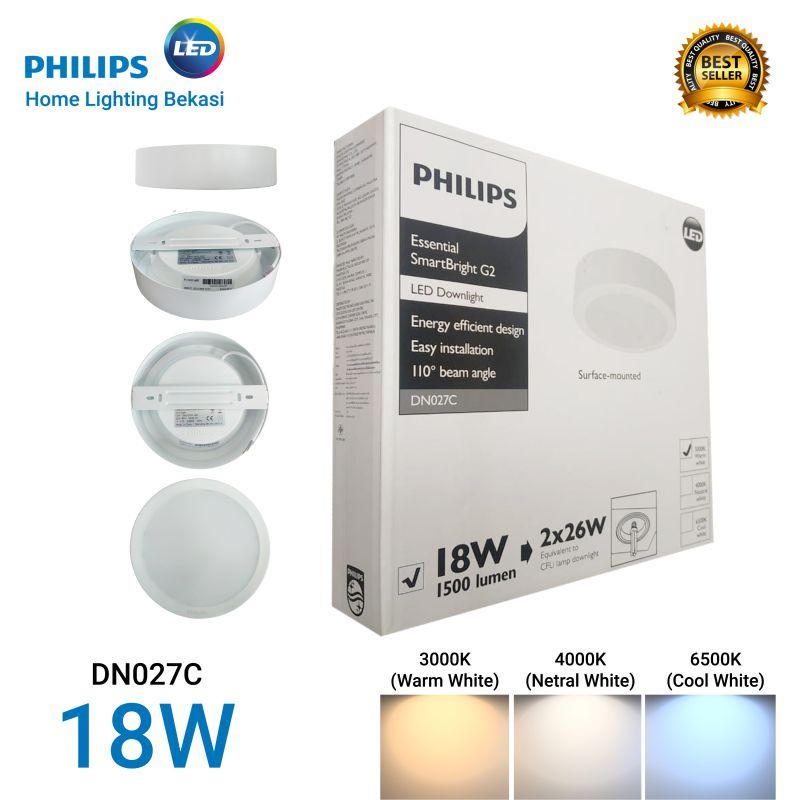 Jual DOWNLIGHT OUTBOW LED PHILIPS 18Watt 18W DN027C 8 INCH D200 ...