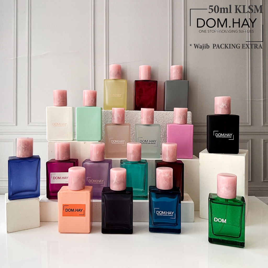 Jual 50ml KLSM Marble Pink Botol Parfum Semi Press Kaca Parfume Minyak ...