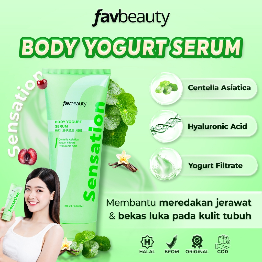 Jual FAV Beauty Body Yogurt Serum Lotion Sensation Bacne Scar | Body ...