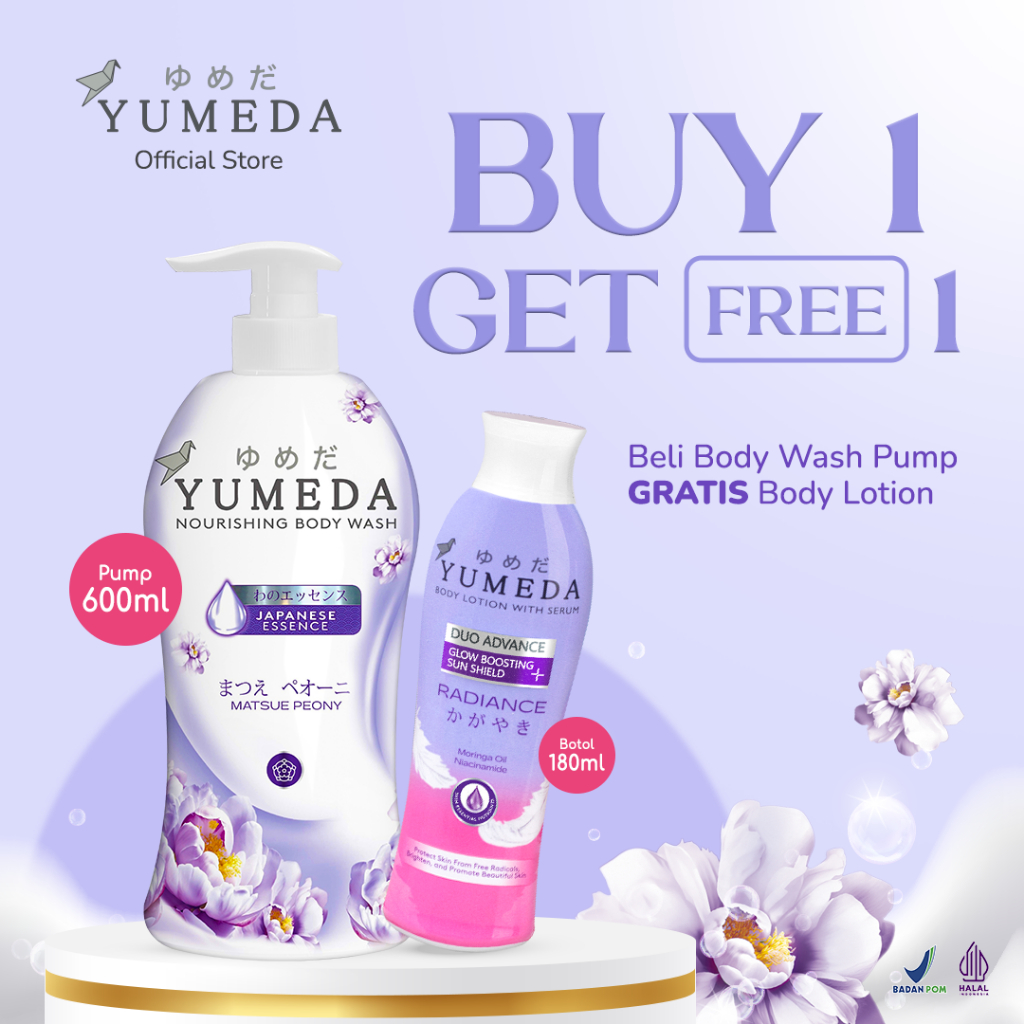 Jual [BUNDLING] YUMEDA Nourishing Body Wash Matsue Peony Pump Bottle ...