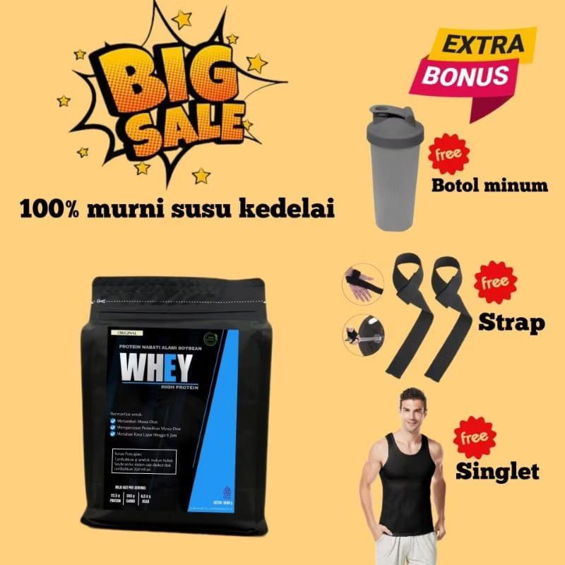 Jual WHEY PROTEIN SOYBEAN 2000GR/SUSU KEDELAI BUBUK/ PROTEIN NABATI ...