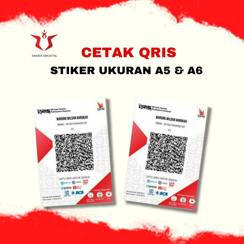Jual CETAK QRIS / QR STIKER SEMUA QRIS BISA HARGA PER 2PCS (A5) & (A6) HARGA PER 4 PCS | Shopee ...
