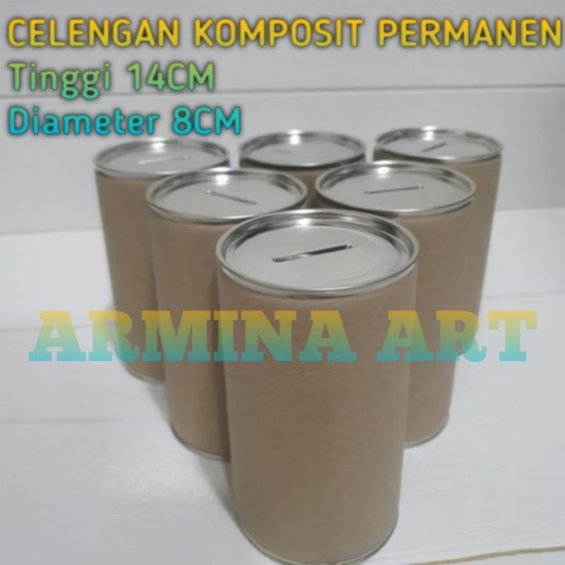 Jual CELENGAN KALENG KOMPOSIT POLOS 14 CM PAPERTUBE PERMANEN TANPA ...