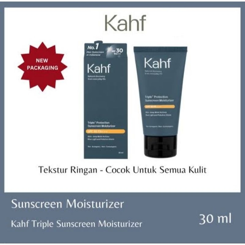 Jual KAHF TRIPLE+ PROTECTION SUNSCREEN MOISTURIZER SPF30 PA+++ 30ML ...