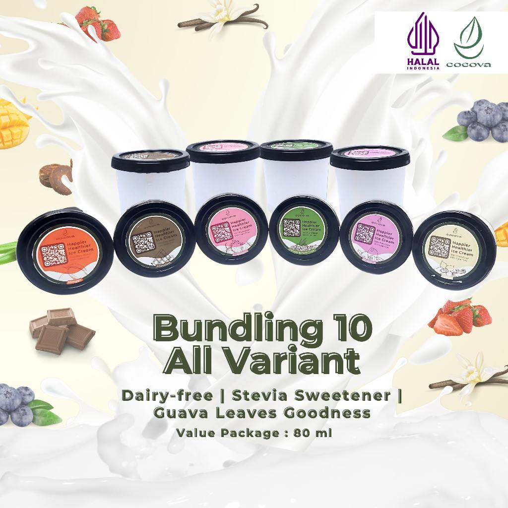 Jual COCOVA Es Krim Sehat Bebas Susu & Gula - Bundle 10 pcs Semua ...