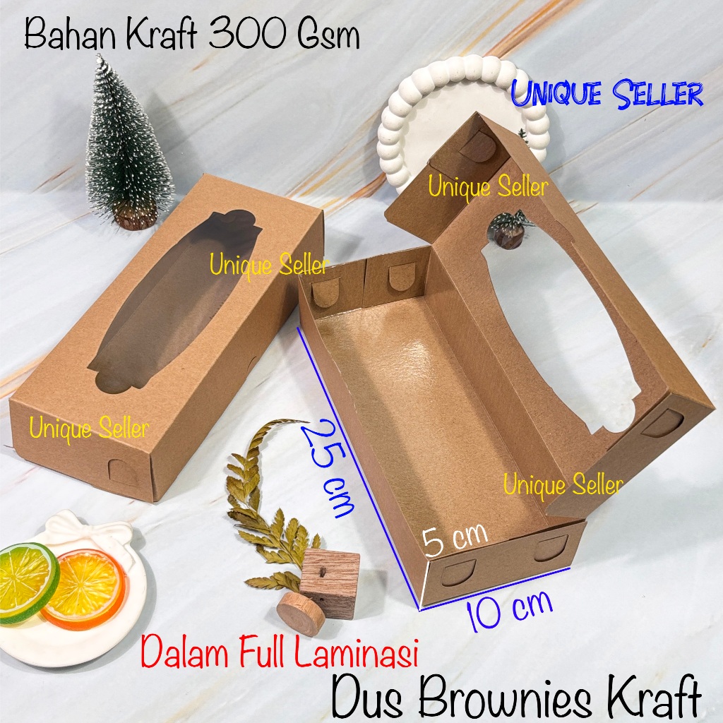 Jual Dus Kotak Box Brownies 25x10x5 KRAFT Jendela FULL Laminasi 300 ...