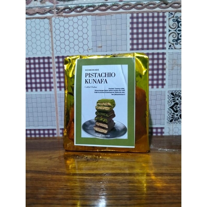Jual coklat Dubai pistachio kunafa homemade 120gr | Shopee Indonesia