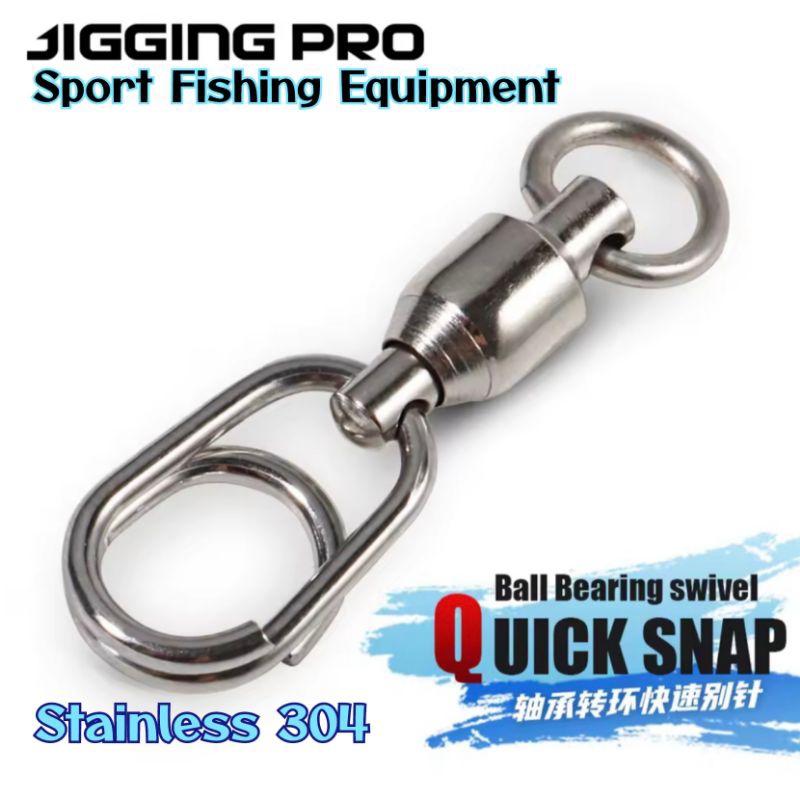 Jual 1PACK BALL BEARING SWIVEL QUICK SNAP CONNECTOR JIGGING CASTING ...