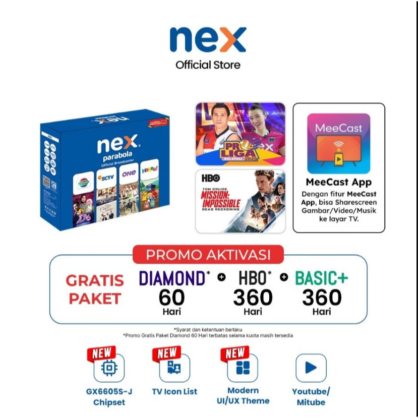 Jual Receiver Nex Parabola ( BIRU) SIaran Nasional Geratis 360 hari ...