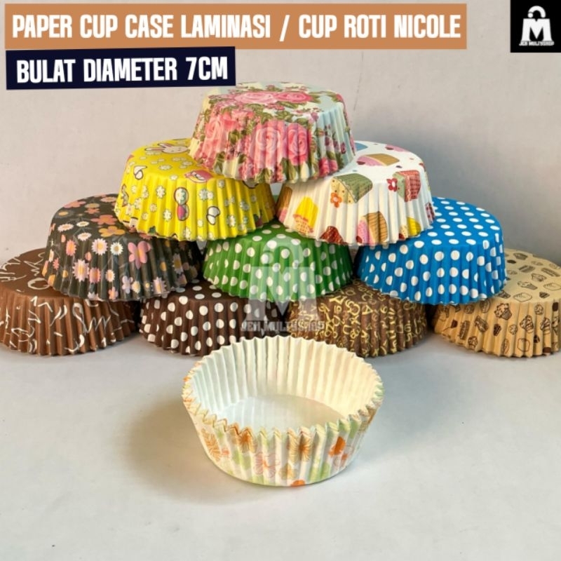 Jual Paper cup case laminasi bulat diameter 7 cm NICOLE isi 50 pcs ...