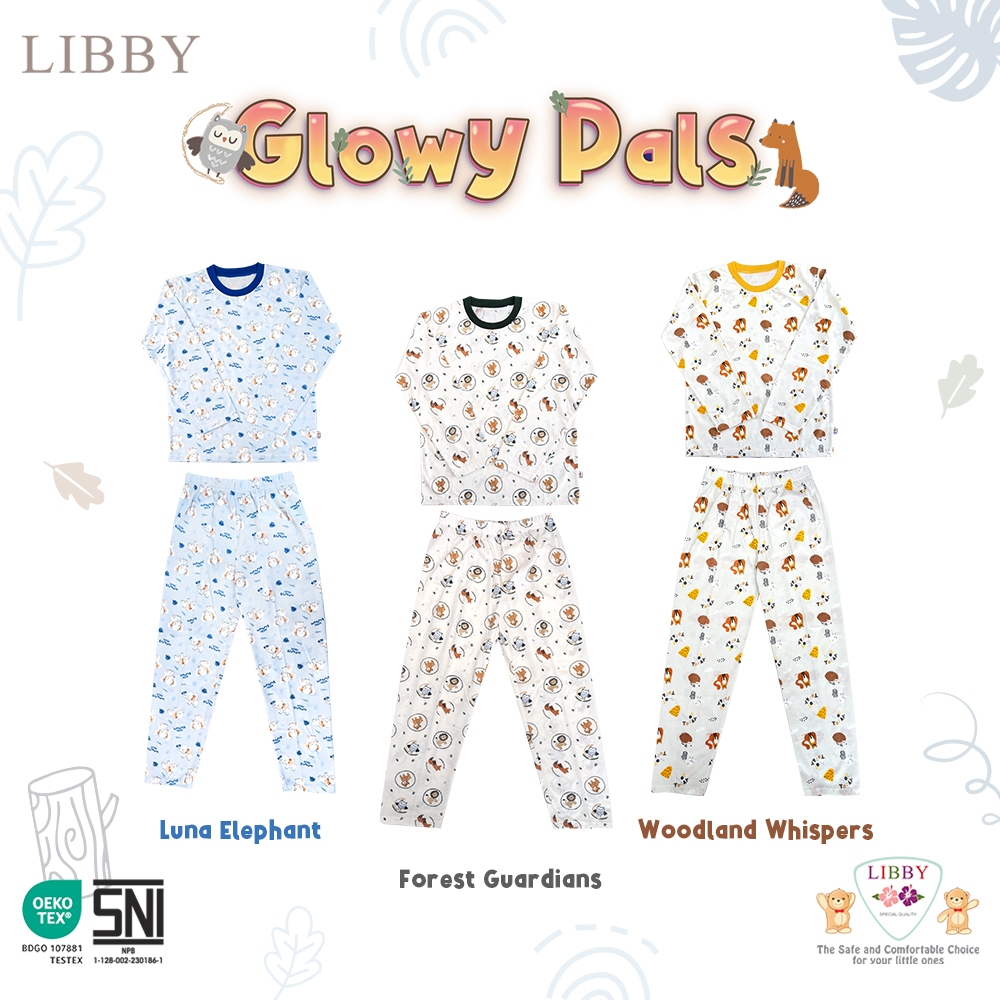 Jual Libby Setelan Piyama Anak Baju Panjang Celana Panjang 4 - 10 Tahun Motif HGLOWY PALS ...