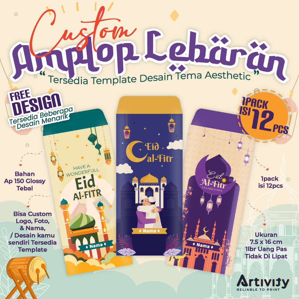 Jual AMPLOP LEBARAN CUSTOM AESTHETIC 2025 ISI 12PCS PER PACK | Shopee ...
