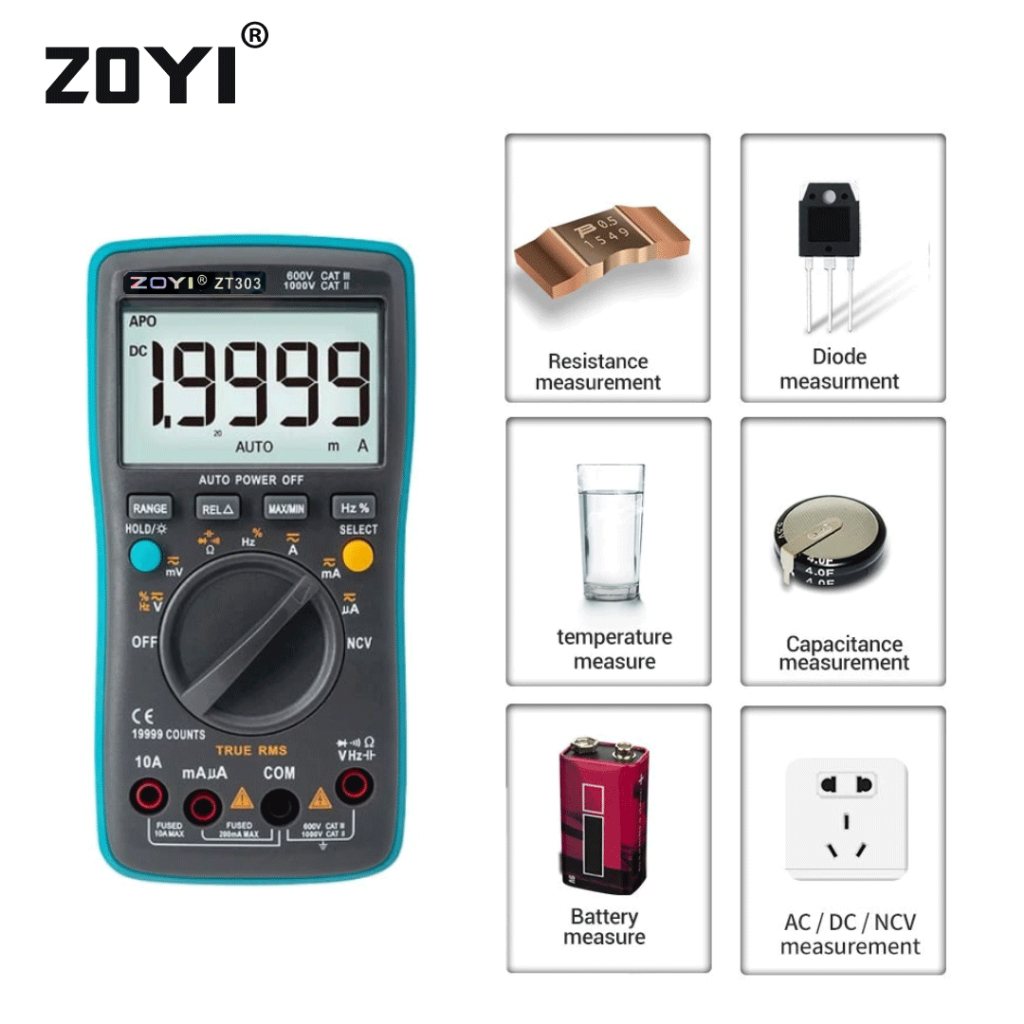 Jual ZOYI ZT-303 Auto Multimeter Digital Multitester Avometer Original ...