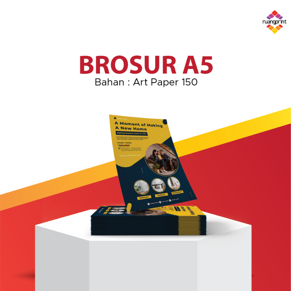 Jual Cetak Brosur A5 Art Paper 150gr / Print Brosur A5 / Flyer A5 / Custom Brosur Murah | Shopee ...