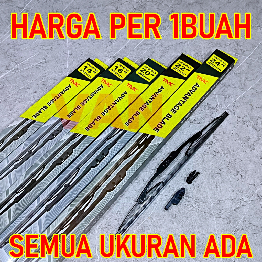 Jual WIPER BLADE ADVANTAGE TMC ALL SIZE - WIPER KACA GAGANG BESI - KARET WIPER DEPAN UNIVERSAL ...