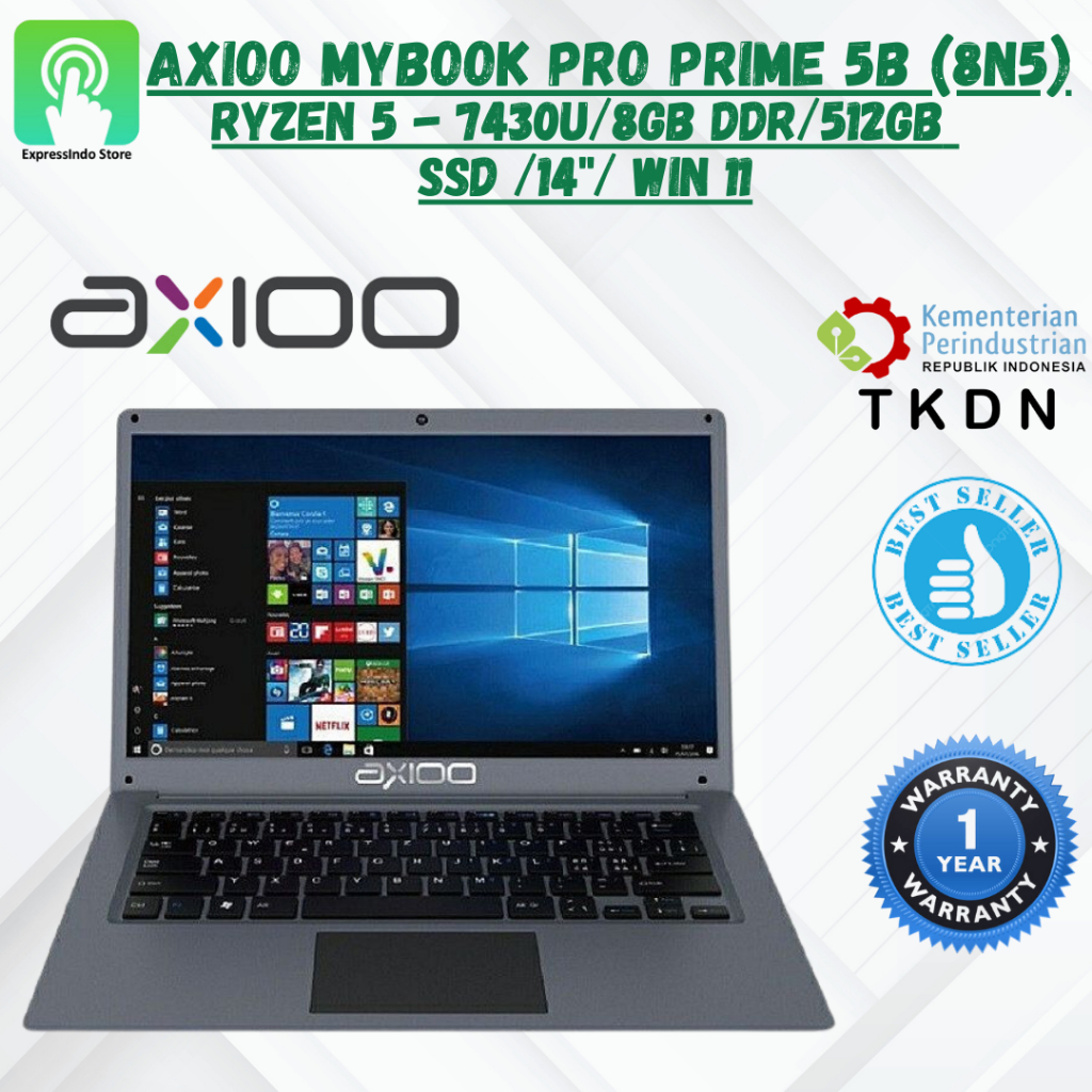 Jual AXIOO Notebook Mybook pro Prime 5B (8N5) Ryzen 5 - 7430U/8Gb/512Gb ...