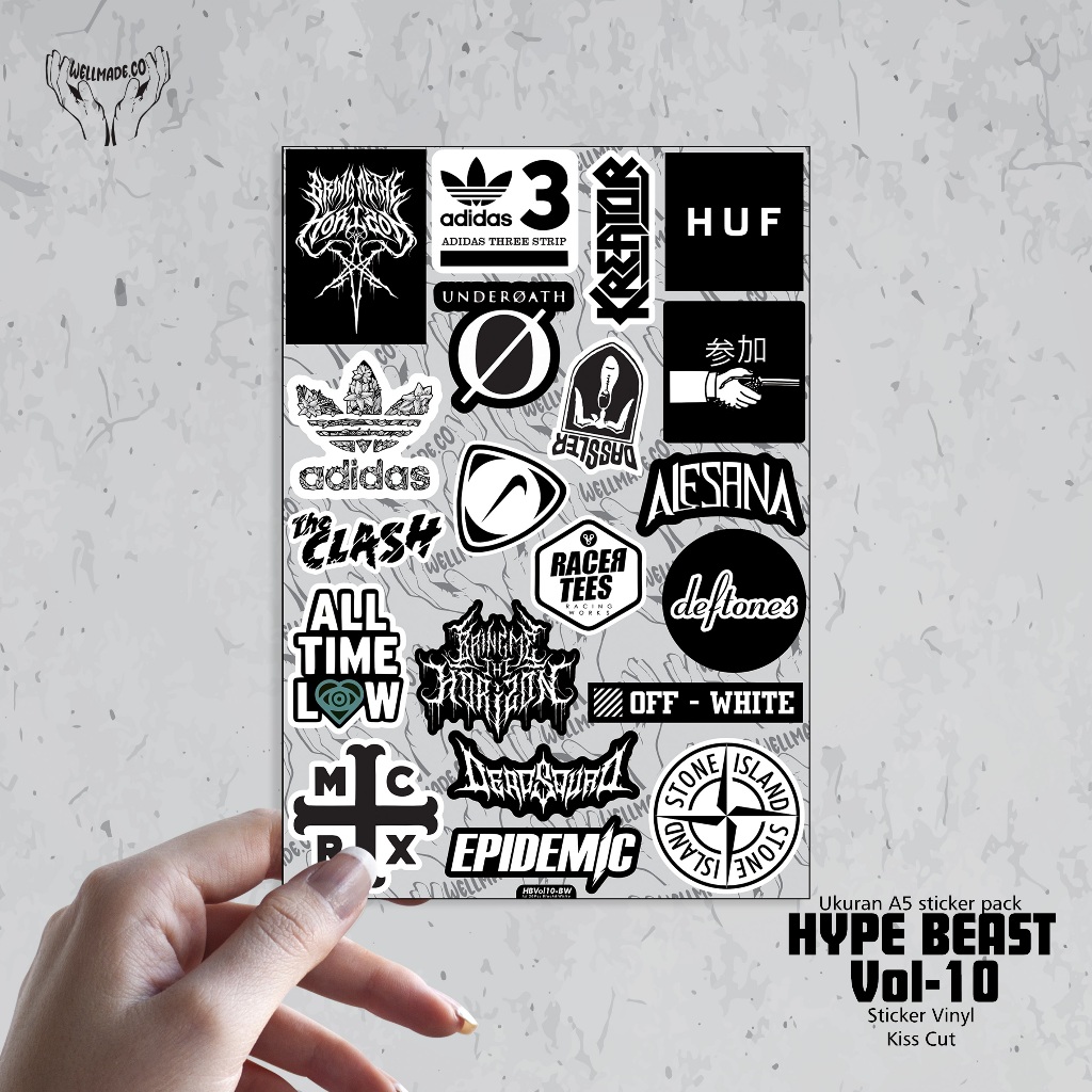 Jual Sticker Pack HYPE BEAST Tumblr Helm Laptop VOL10 BLACK AND WHITE ...