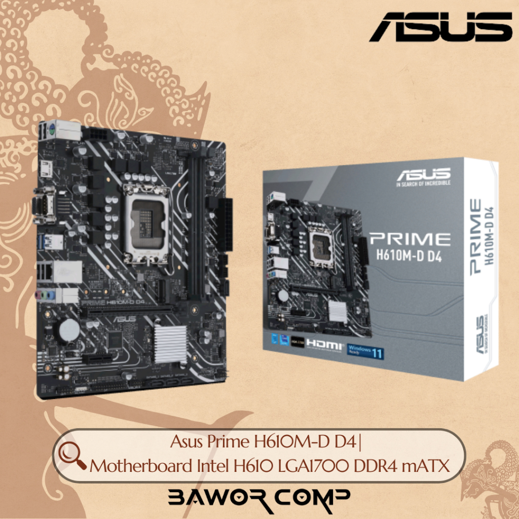 Jual Asus Prime H610M-D D4 | Motherboard Intel H610 LGA1700 DDR4 - mATX | Shopee Indonesia