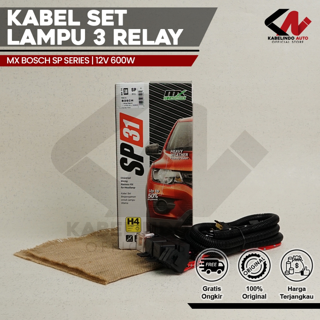 Jual 【MX】Kabel Relay Set Lampu H4 Mobil BOSCH SP Series 3 Relay 12v ...