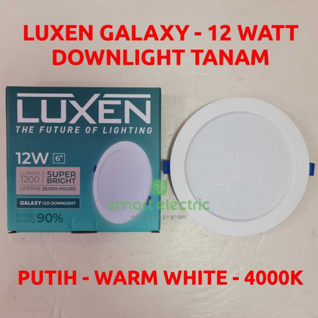 Jual Luxen Downlight 12 Watt Galaxy Inbow Bulat Lampu LED Tanam Plafon ...