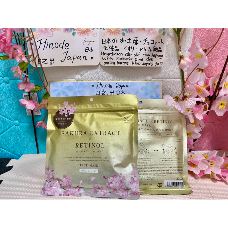 Jual Masker Jepang Sakura Extract x Retinol isi 30 Lembar Masker SAKURA ...