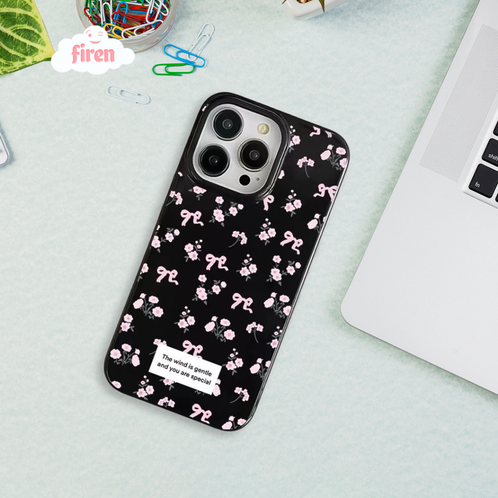Jual FIREN | Casing Iphone Rubber Ringan Unik Elegan Motif Pita Ribbon ...