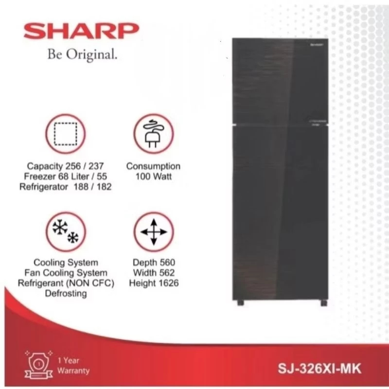 Jual Kulkas Sharp 2 Pintu SJ-326XI MK 256 Liter SJ 326XI MK | Shopee Indonesia