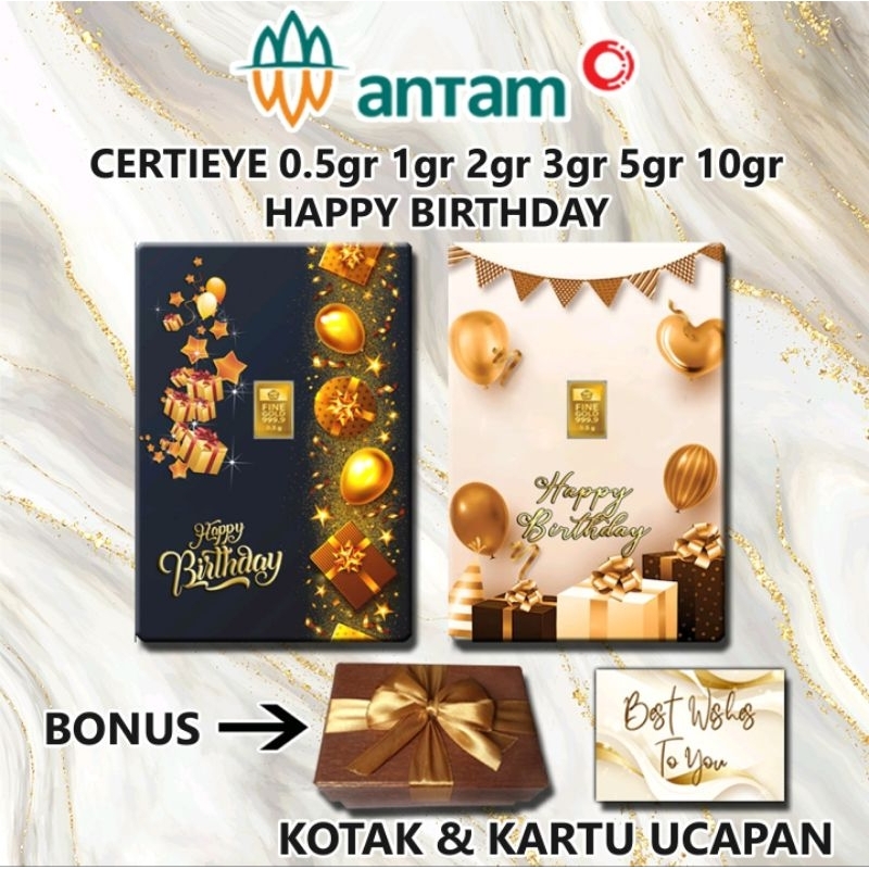 Jual Logam Mulia Emas ANTAM Happy Birthday Custom Gift Series Certieye ...