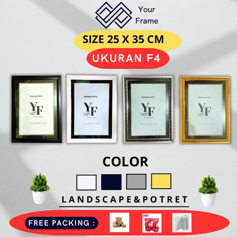 Jual Bingkai foto / Frame photo F4 | 25 cm x 35 cm PAKAI KACA | Shopee Indonesia