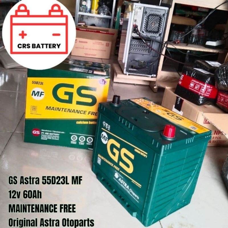 Jual Aki Mobil Nissan Juke, Serena, X-TRAIL Accu GS ASTRA 55D23L MF 60Ah | Shopee Indonesia
