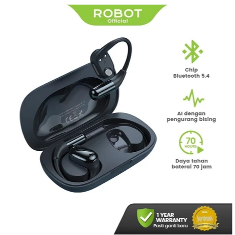 Jual ROBOT OWS 1 Headset Bluetooth 5.4 Earphone Open-Ear Tru Wireless ...