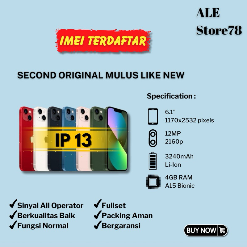 Jual IP 13 128gb 256gb Second Terdaftar | Shopee Indonesia