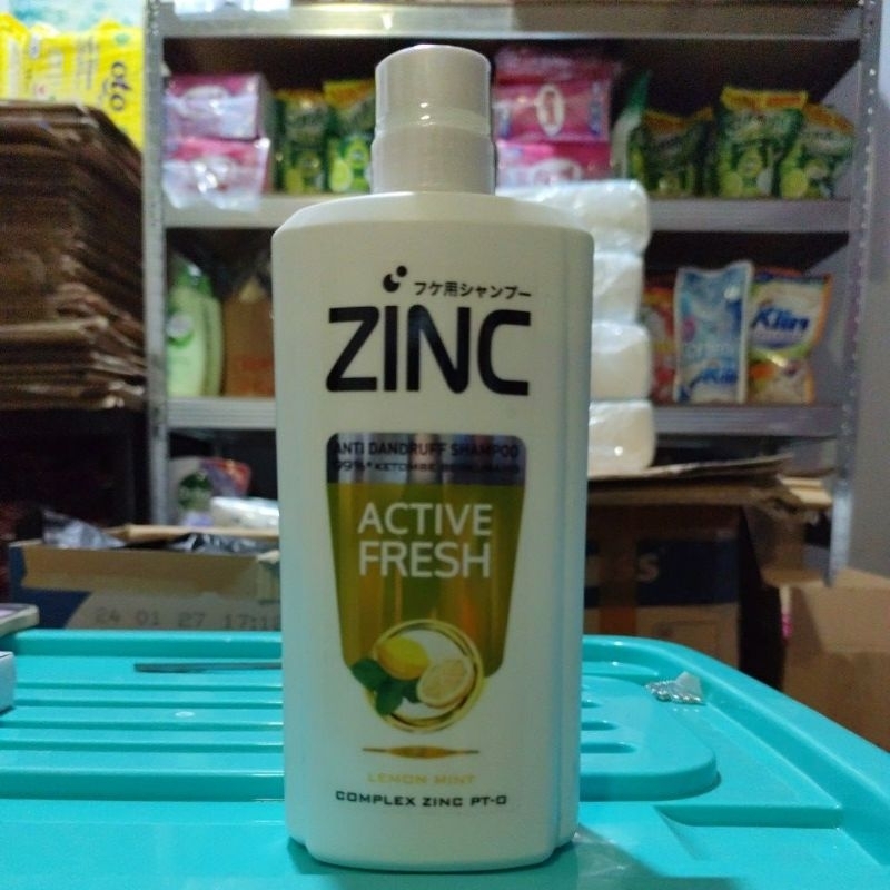 Jual zinc anti dandruff shampoo active fresh lemon mint 680ml | Shopee ...