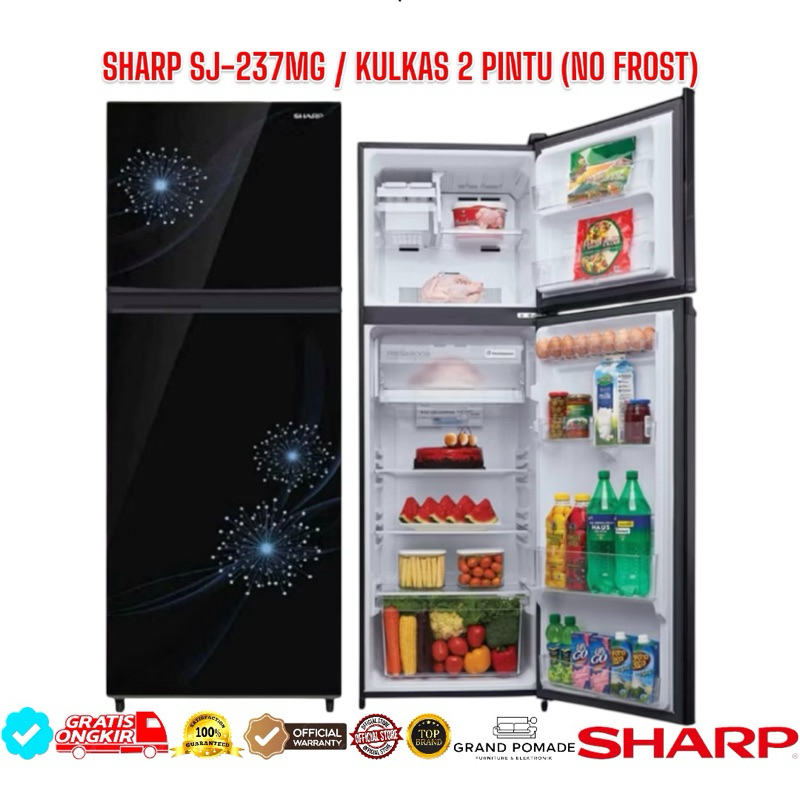 Jual KULKAS SHARP 2 PINTU SJ-237MG (TANPA BUNGA ES) / SHARP SJ237MG ...