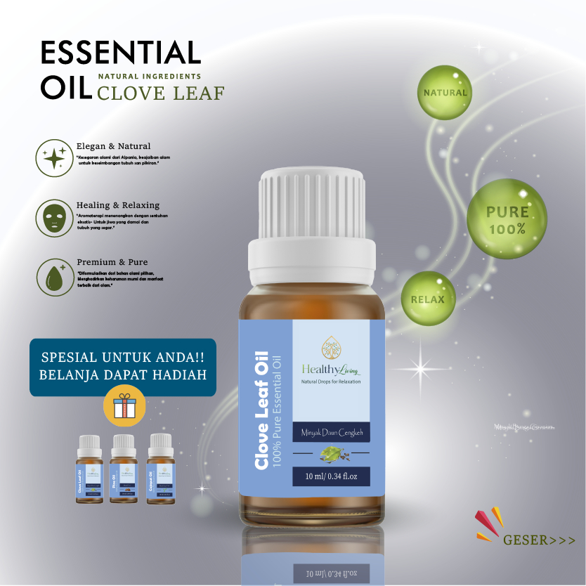 Jual Clove Leaf Essential oil Daun Cengkeh-Therapeutic Grade Aromaterapi meredakan nyeri otot ...