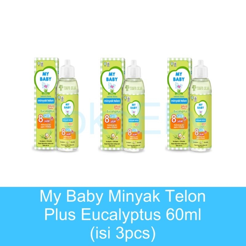 Jual (3pcs) My Baby Minyak Telon Plus Eucalyptus 60ml | Shopee Indonesia